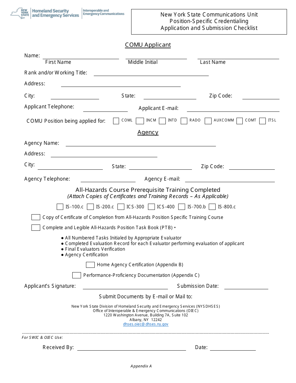 Appendix A Download Fillable PDF or Fill Online Communications Unit ...