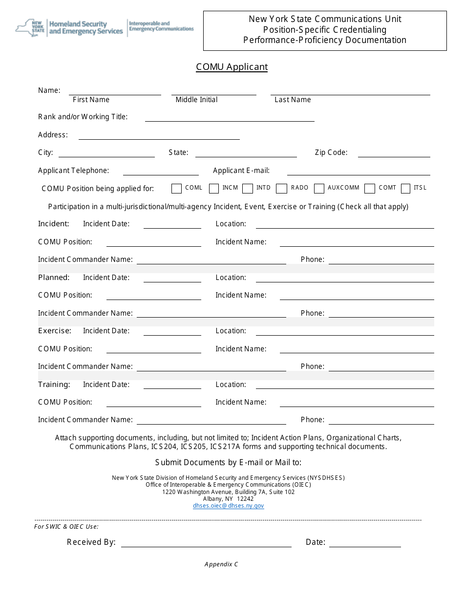 New York Communications Unit Position-Specific Credentialing ...