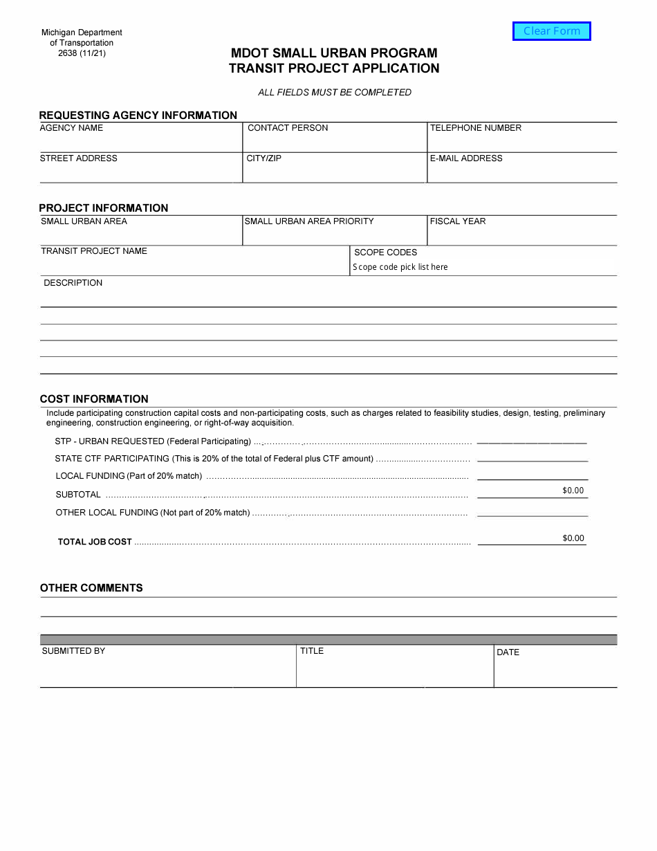 Form 2638 - Fill Out, Sign Online and Download Fillable PDF, Michigan ...