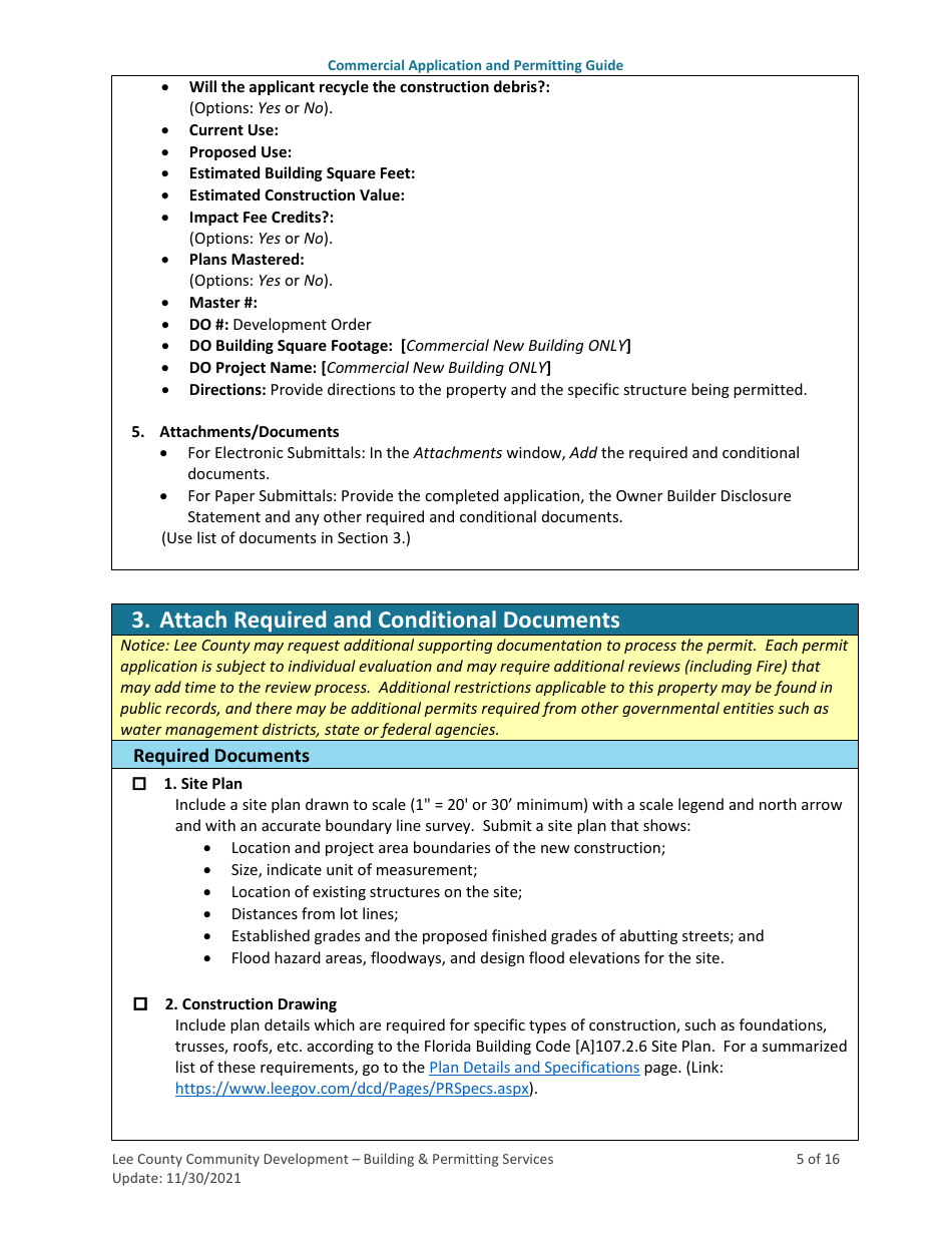 Lee County, Florida Commercial Building (New Construction, Alterations ...