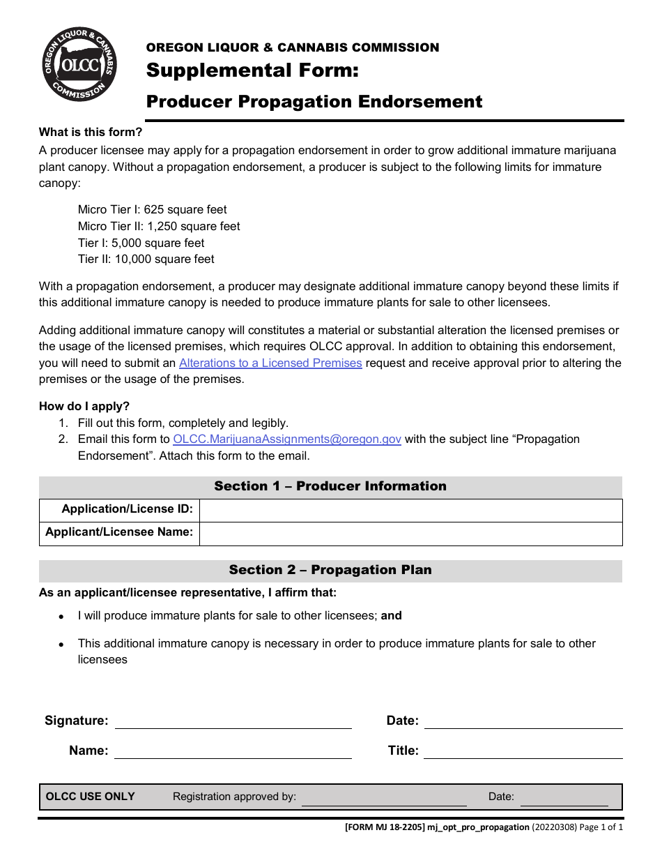 Form MJ18-2205 - Fill Out, Sign Online and Download Fillable PDF ...