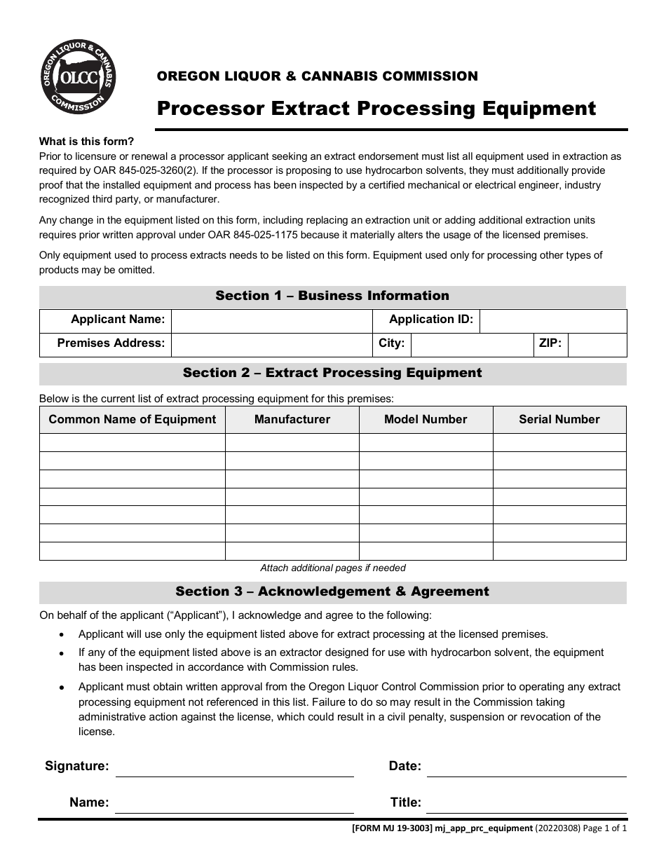 Form MJ19-3003 - Fill Out, Sign Online and Download Fillable PDF ...