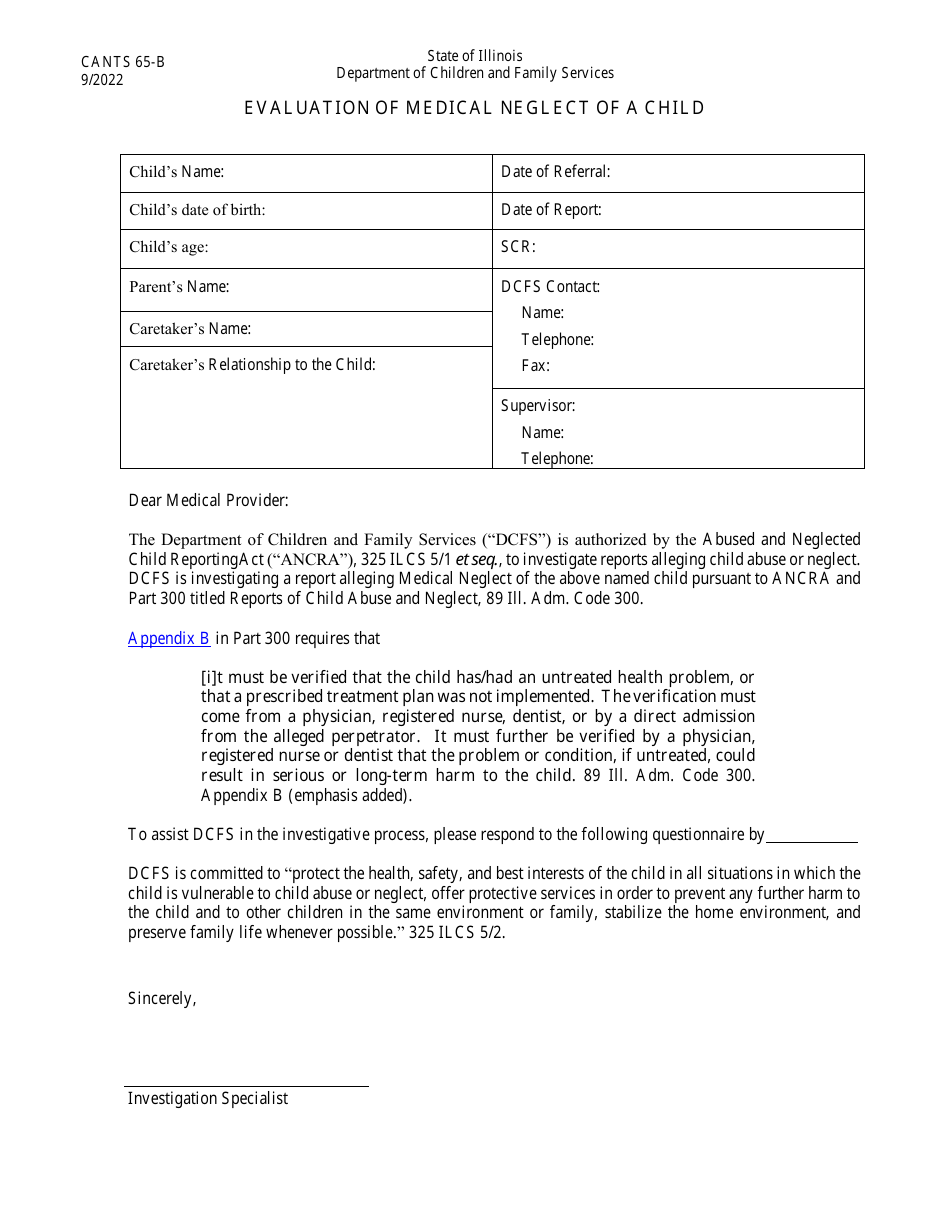 Form CANTS65-B - Fill Out, Sign Online and Download Fillable PDF ...