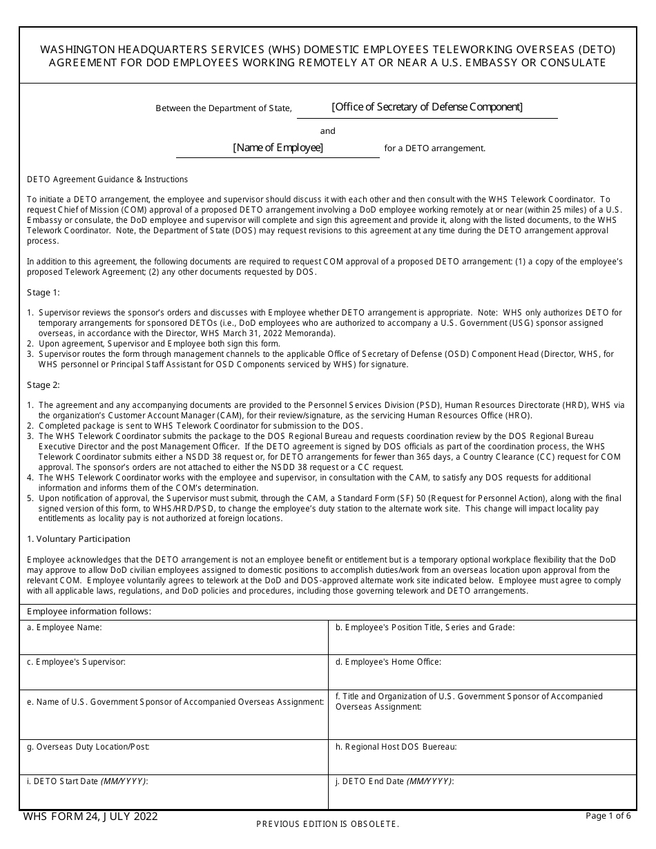 WHS Form 24 - Fill Out, Sign Online and Download Fillable PDF ...