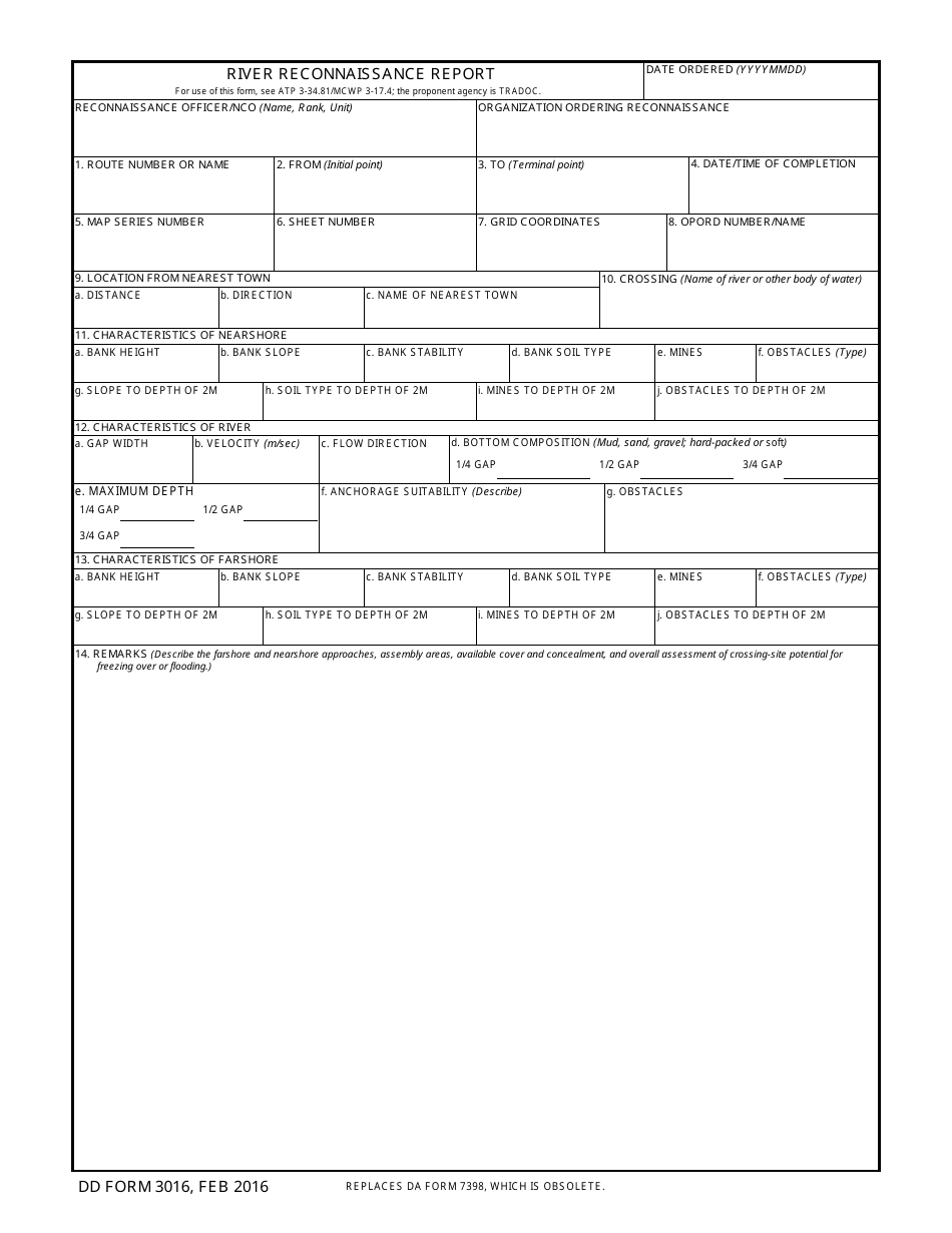 DD Form 3016 - Fill Out, Sign Online and Download Fillable PDF ...