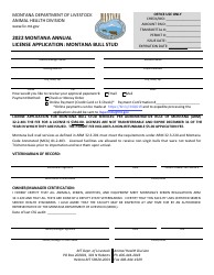 2022 Montana Montana Annual License Application: Montana Bull Stud ...