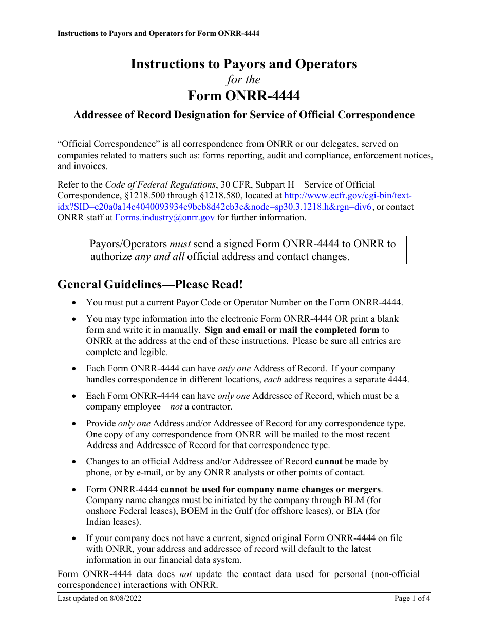 Download Instructions for Form ONRR-4444 Addressee of Record ...