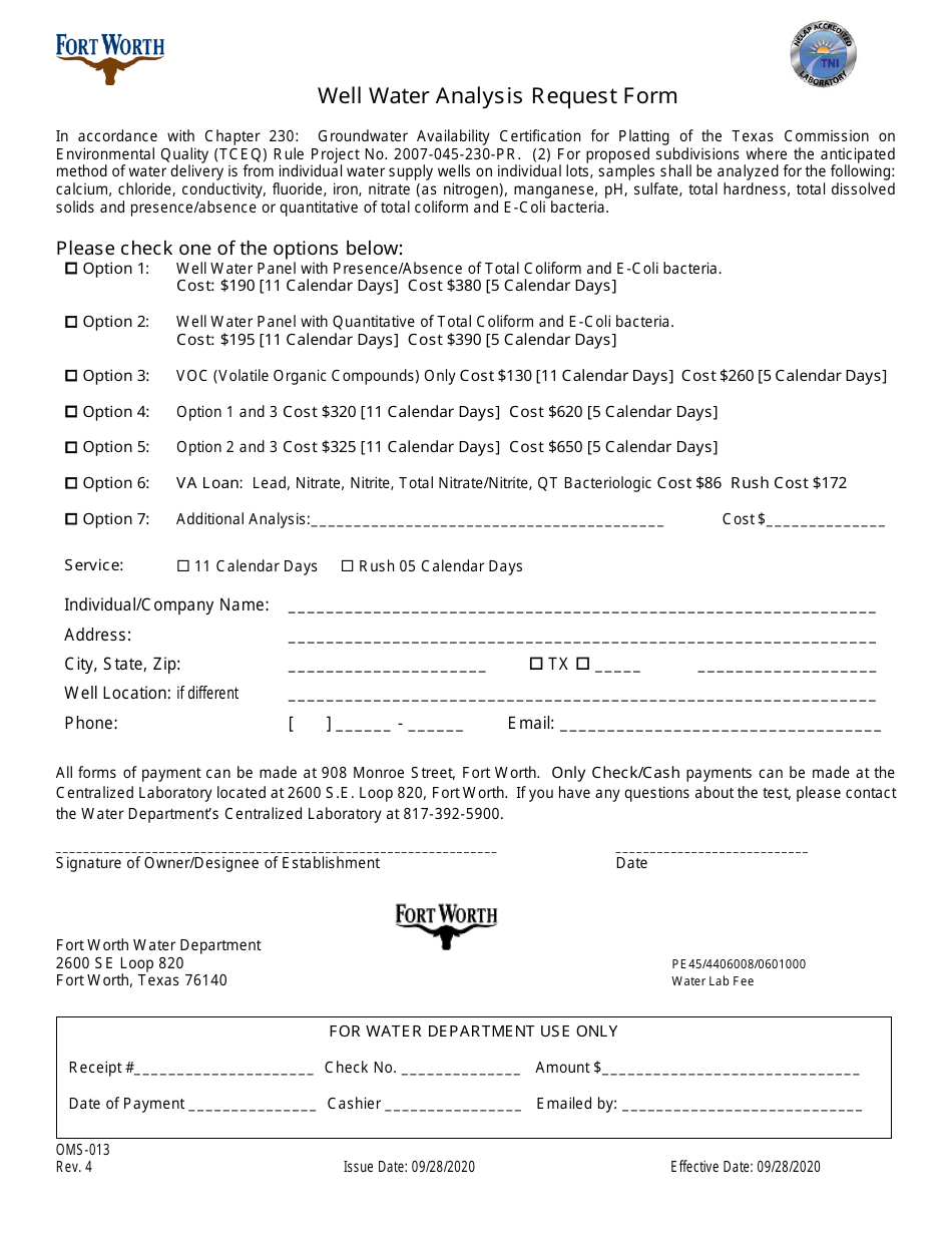 Form OMS-013 - Fill Out, Sign Online and Download Printable PDF, City ...