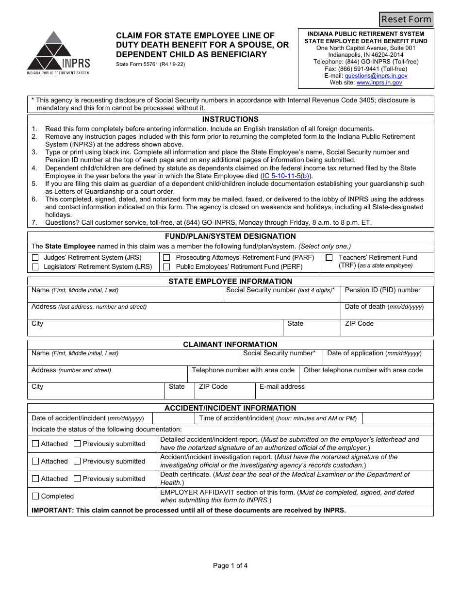 State Form 55761 - Fill Out, Sign Online and Download Fillable PDF ...
