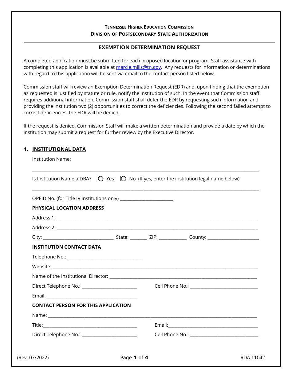 Form RDA11402 - Fill Out, Sign Online and Download Fillable PDF ...