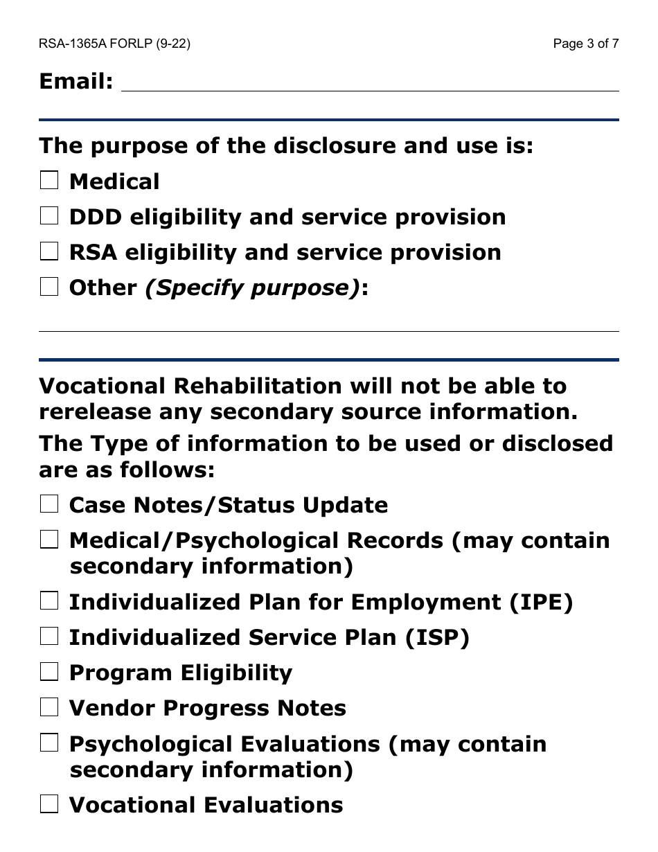 Form RSA-1365A-LP - Fill Out, Sign Online and Download Fillable PDF, Arizona | Templateroller