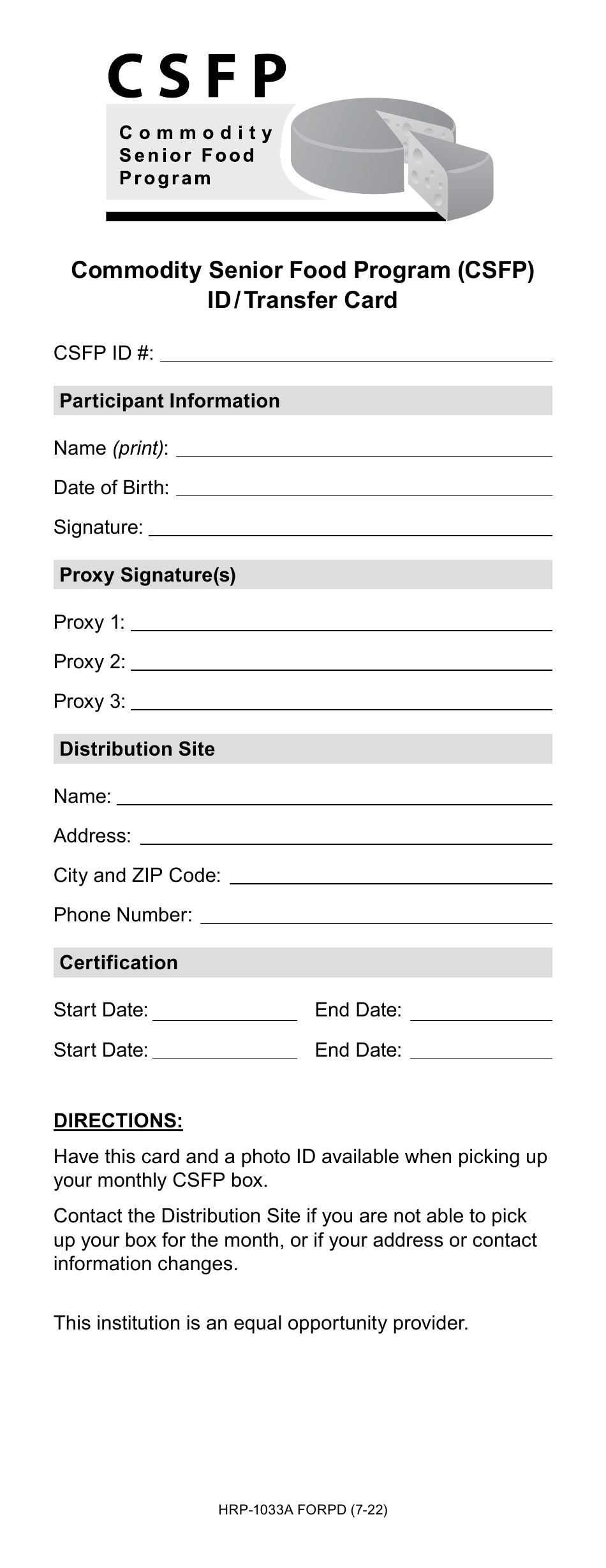 Form HRP-1033A - Fill Out, Sign Online and Download Printable PDF ...