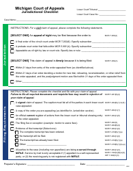 Michigan Jurisdictional Checklist - Fill Out, Sign Online and Download ...