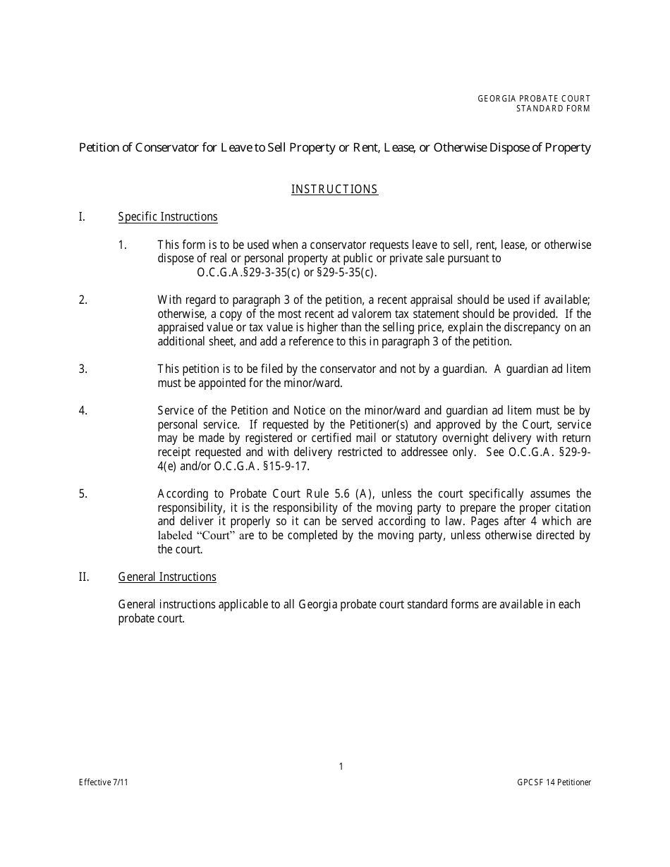 Form GPCSF14 - Fill Out, Sign Online and Download Printable PDF ...