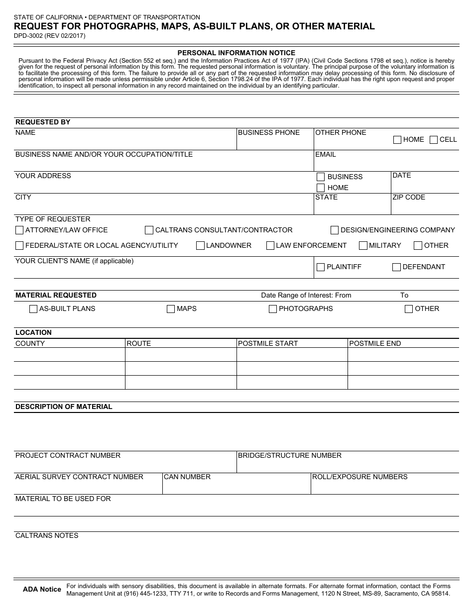 Form DPD-3002 - Fill Out, Sign Online and Download Fillable PDF ...