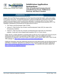City of Austin, Texas Subdivision Application Instructions - Fill Out ...