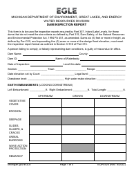 Form EQP4526 Download Fillable PDF or Fill Online Dam Inspection Report ...
