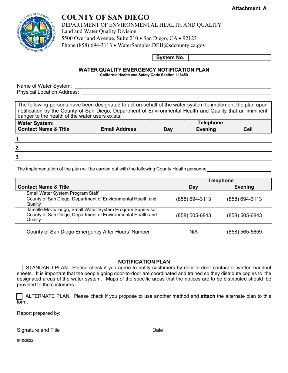 Attachment A Download Printable PDF or Fill Online Water Quality ...