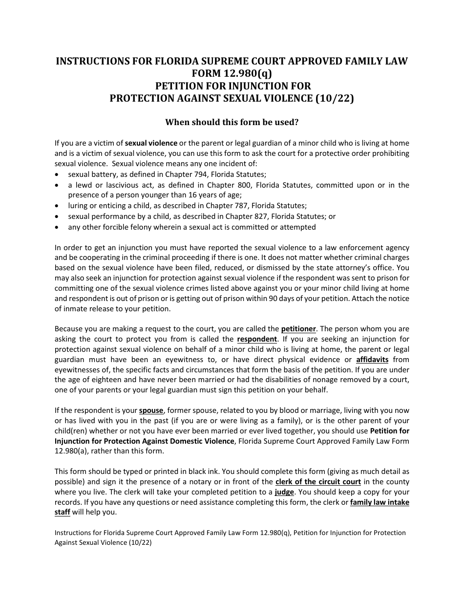 Form 12.980(Q) Download Fillable PDF or Fill Online Petition for ...
