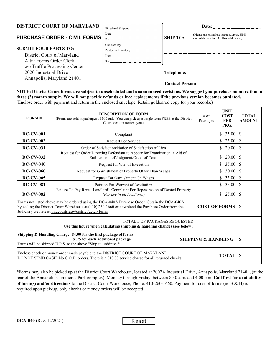 Form DCA-040 - Fill Out, Sign Online and Download Fillable PDF ...