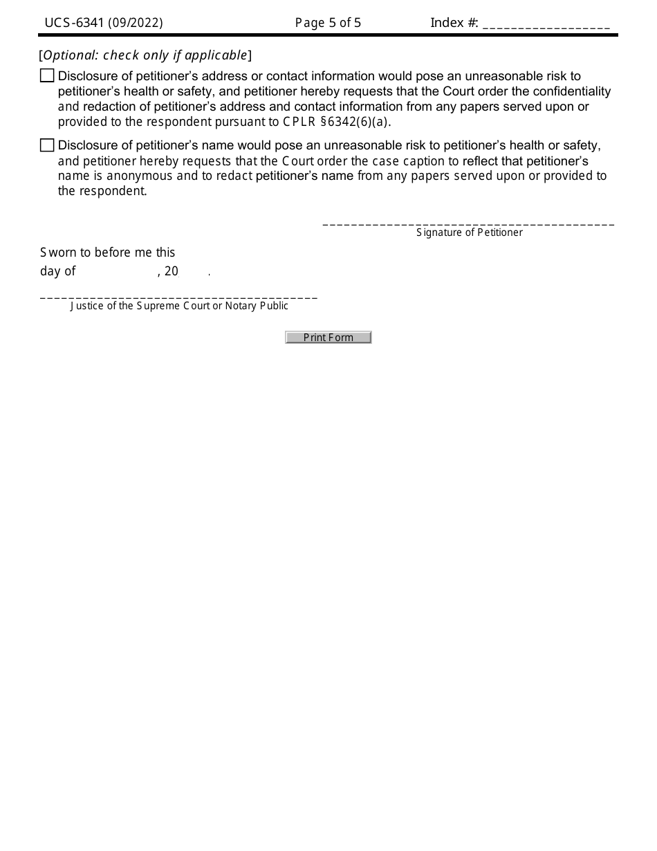 Form UCS-6341 - Fill Out, Sign Online and Download Fillable PDF, New York | Templateroller