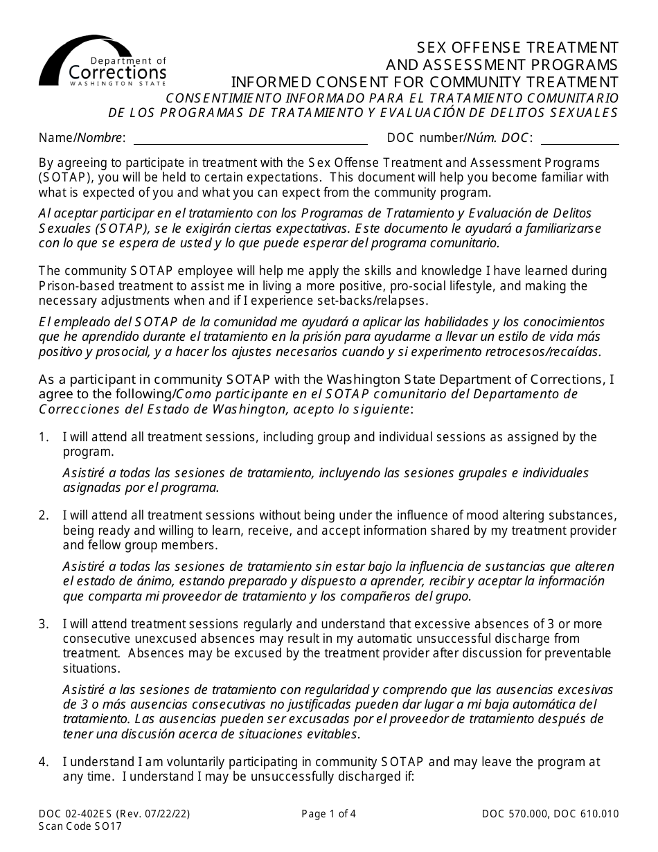 Form Doc02 402es Download Printable Pdf Or Fill Online Sex Offense