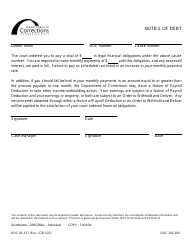 Form DOC05-537 Download Printable PDF or Fill Online Notice of Debt ...