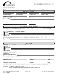 Form DOC20-051 Download Printable PDF or Fill Online Serious Infraction ...