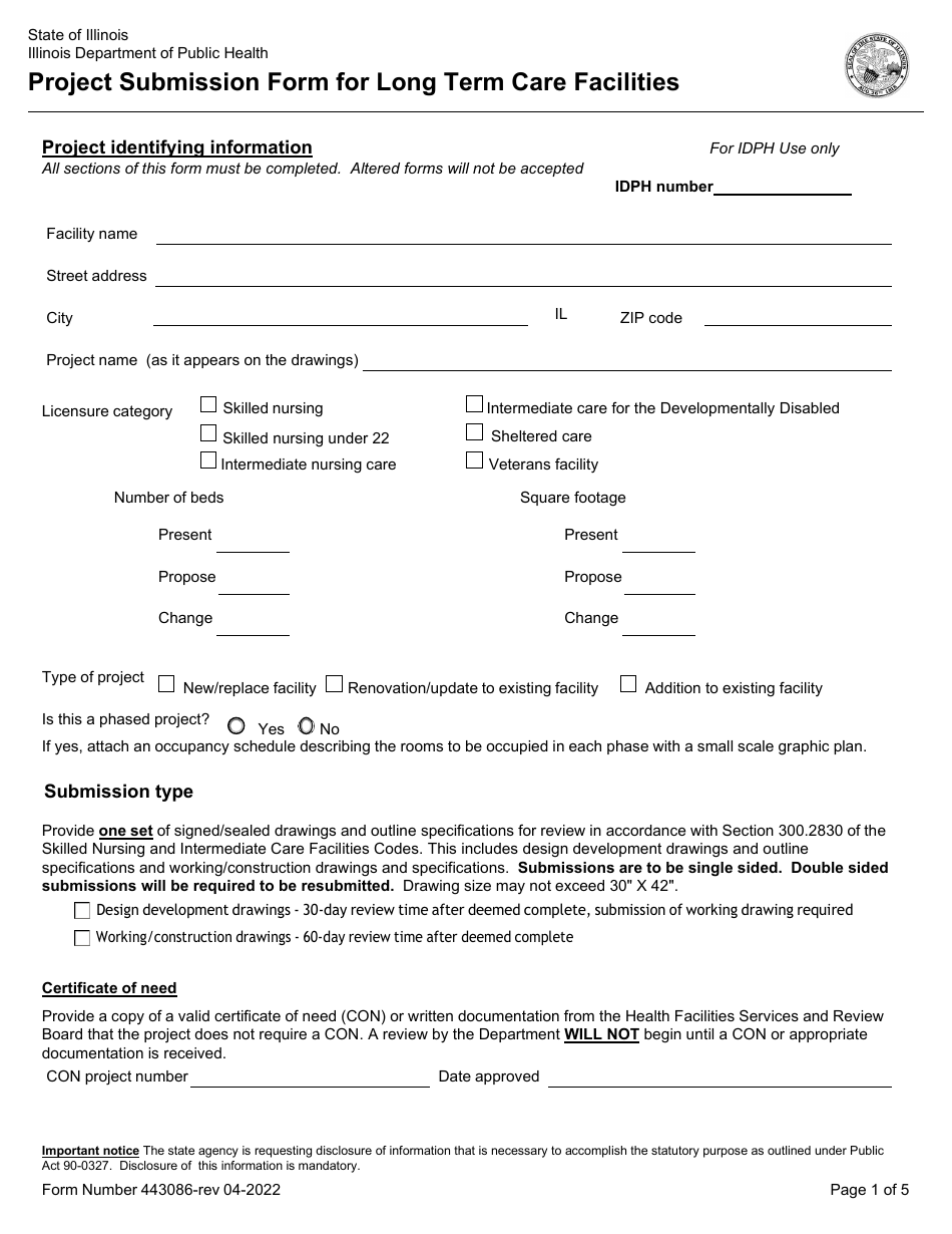 Form 443086 - Fill Out, Sign Online and Download Fillable PDF, Illinois | Templateroller