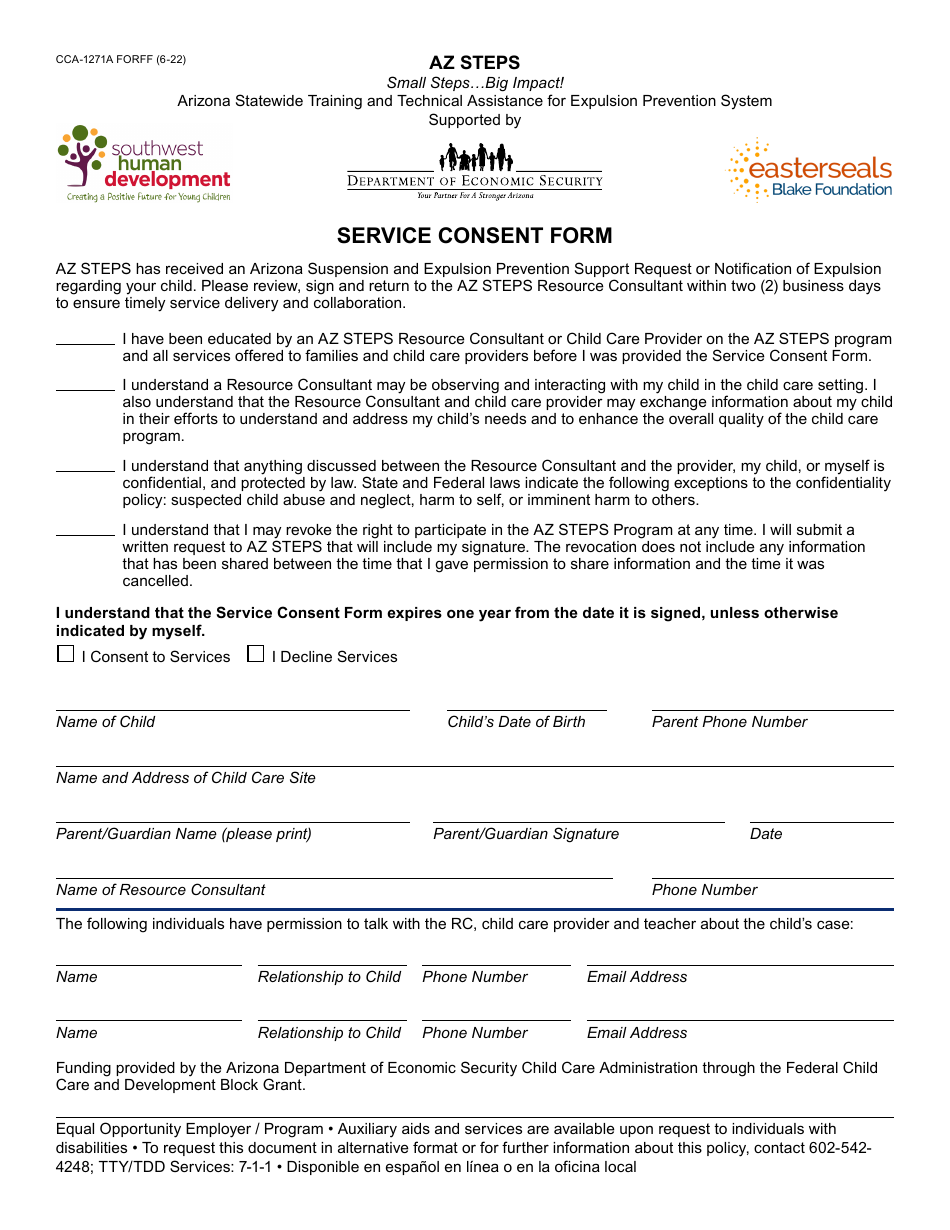 Form CCA-1271A - Fill Out, Sign Online and Download Fillable PDF ...