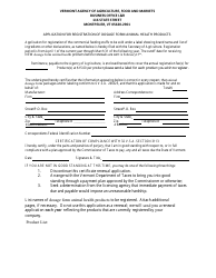 Vermont Application for Registration of Dosage Form Animal Health ...