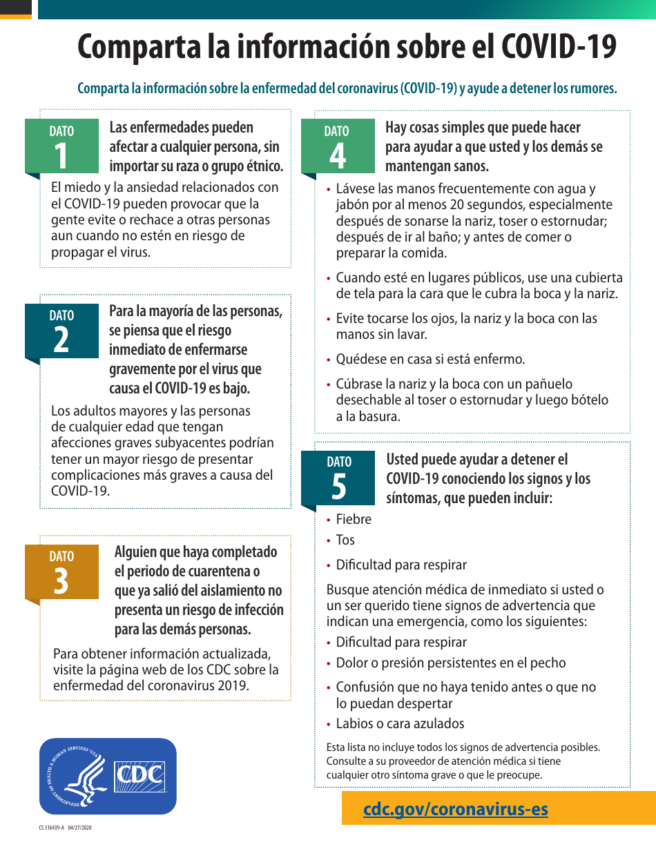 Comparta La Informacion Sobre El Covid-19 (Spanish) - Fill Out, Sign ...