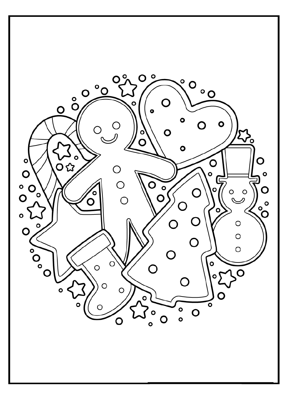 Gingerbread Coloring Pages - Circle Download Printable PDF | Templateroller