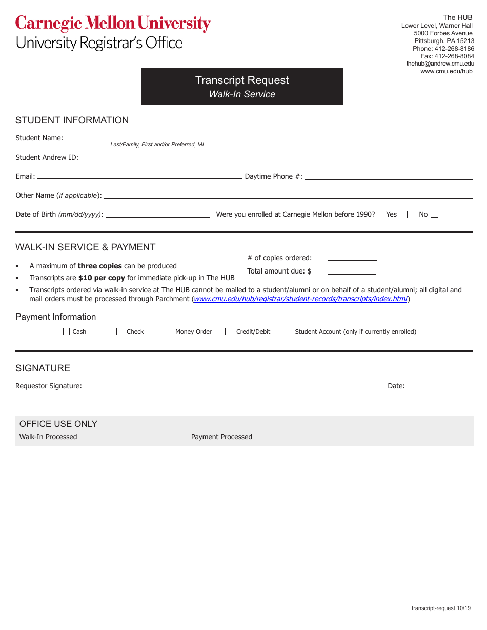 Pennsylvania Transcript Request - Carnegie Mellon University Download ... Pennsylvania Transcript Request - Carnegie Mellon University Download ...