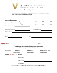 Tennessee Transcript Request Form - Vanderbilt University - Fill Out, Sign Online and Download ...