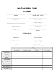 Land Appraisal Form - Fill Out, Sign Online and Download PDF ...