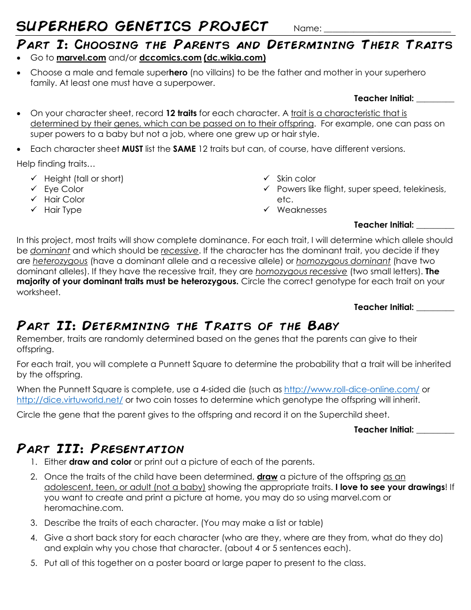 Marvel/Dc Comics Superhero Character Sheet Download Printable PDF ...