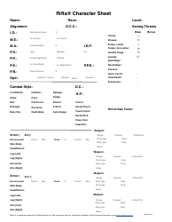 Rifts Character Sheet Download Fillable PDF | Templateroller