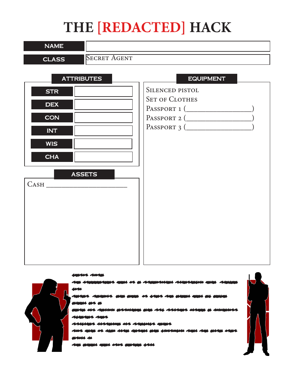 The Redacted Hack Character Sheet Download Printable PDF | Templateroller