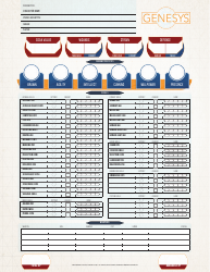 Genesys Character Sheet Download Printable PDF | Templateroller