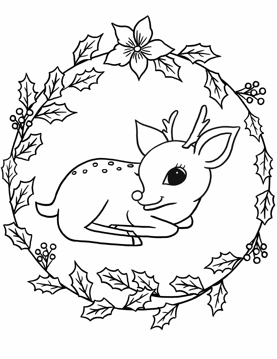 Reindeer Coloring Pages - Cute Reindeer Download Printable PDF ...