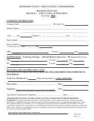 2023 County of Riverside, California Registration for Branch 1 ...