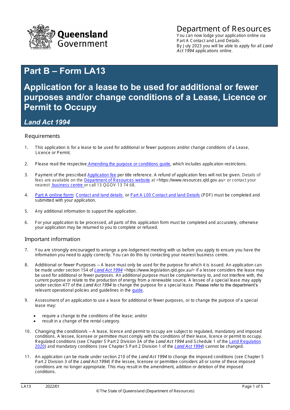 Form LA13 Part B - Fill Out, Sign Online and Download Printable PDF ...