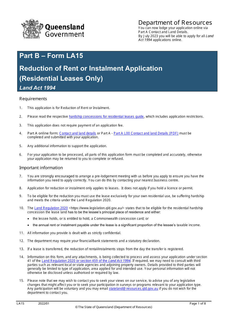 Form LA15 Part B - Fill Out, Sign Online and Download Printable PDF ...