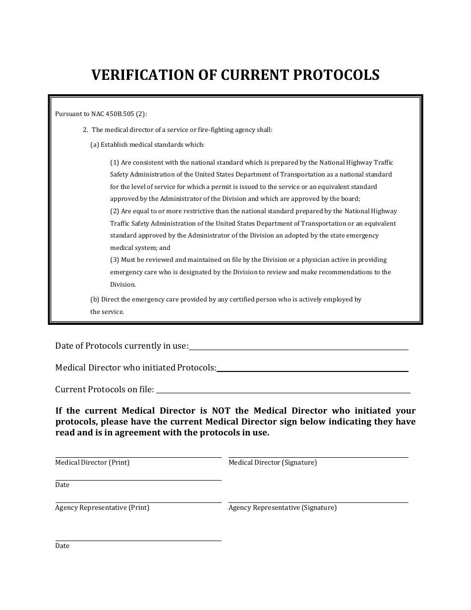 Nevada Verification of Current Protocols - Fill Out, Sign Online and ...