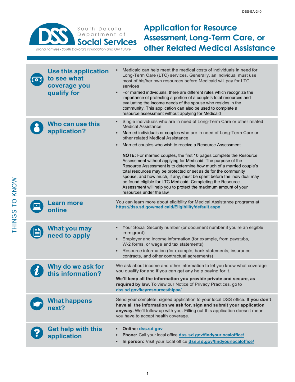 Form DSS-EA-240 - Fill Out, Sign Online and Download Printable PDF ...