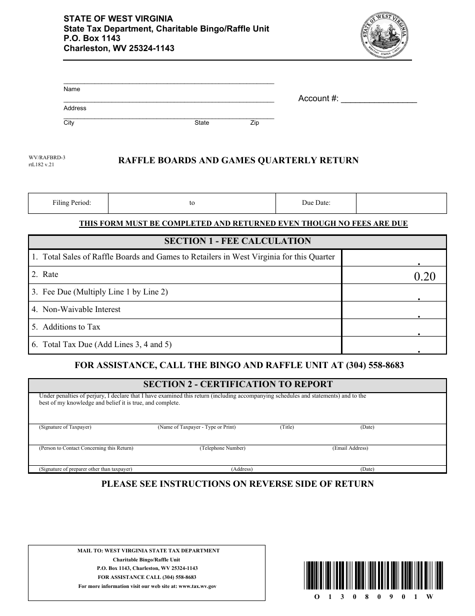 Form WV/RAFBRD-3 - Fill Out, Sign Online and Download Printable PDF ...