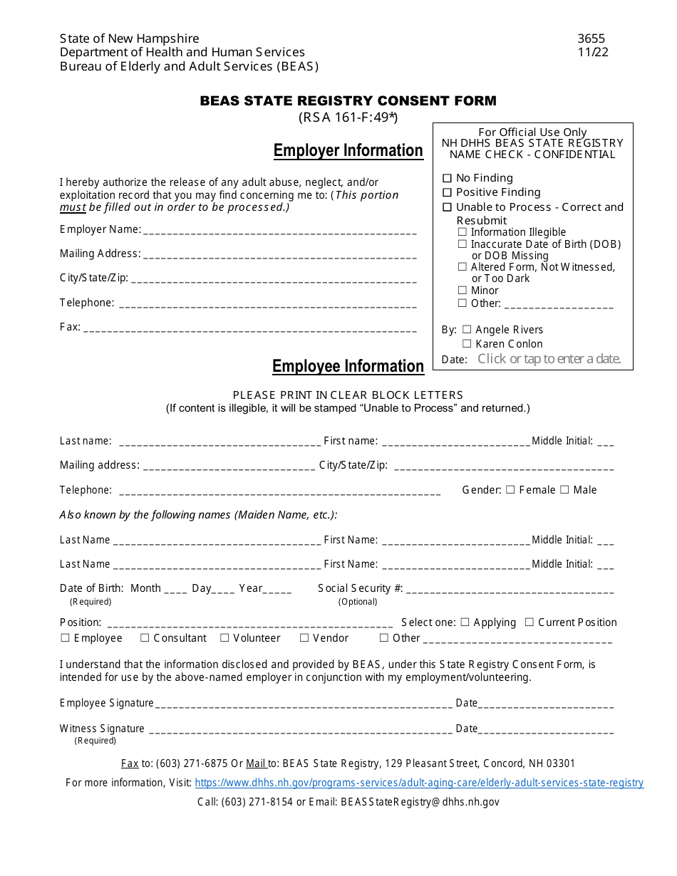 Form 3655 - Fill Out, Sign Online and Download Printable PDF, New ...