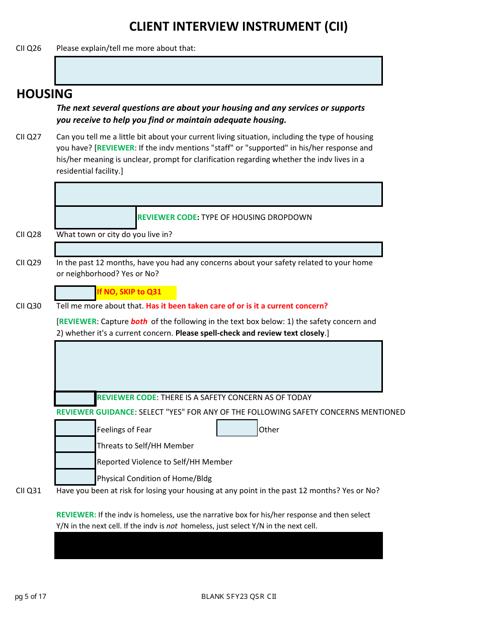 2023 New Hampshire Client Interview Instrument (Cii) Download Printable PDF | Templateroller