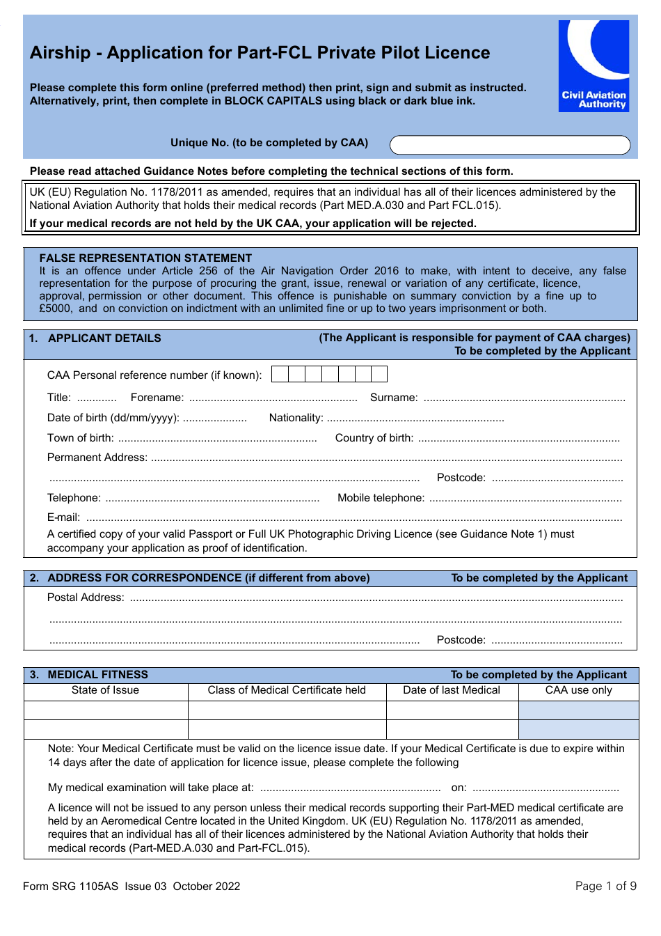 Form SRG1105AS - Fill Out, Sign Online and Download Fillable PDF ...